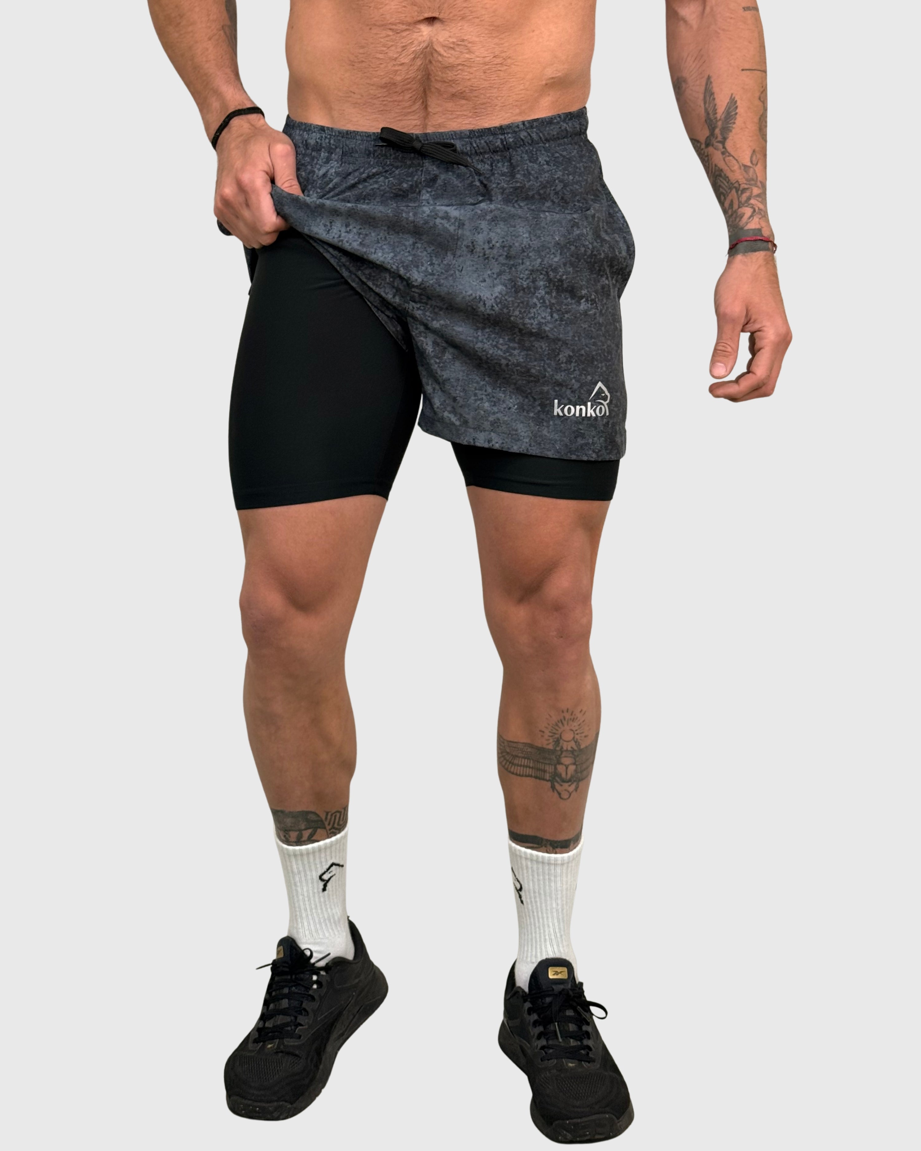 Eco Short 2 en 1 Perfect Carbon - Tienda Deportiva - Vestuario Hombre
